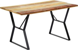 vidaXL Table à manger 140x80x76 cm Bois de récupération massif vidaXL