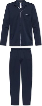 Hanro Homme, V&ecirc;tements de nuit et de d&eacute;tente, Bleu, Taille: S Night And Day Ensemble Pyjama Boutonn&eacute; en Coton