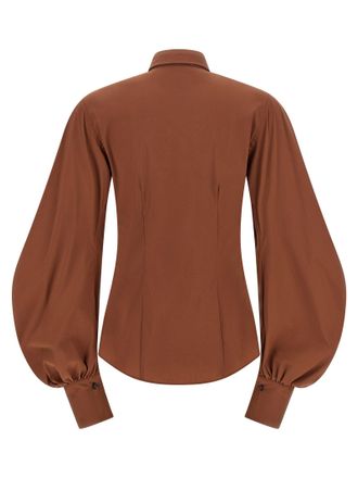 Brunello Cucinelli Stretch Cotton Poplin Shirt - Cognac