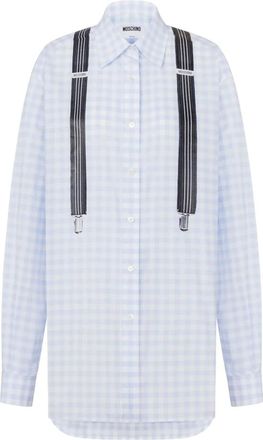 Moschino Femme, Blouses et Chemises, Bleu, Taille: 36 FR Camicia Vichy di Cotone