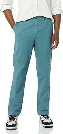 Amazon Essentials Pantalon Chino Extensible Décontracté à Coupe Athlétique (Grandes Tailles Disponibles) Homme, Vert Foncé, 35W / 28L
