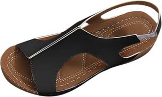 Generic Sandales compens&eacute;es pour femme - Bout ouvert - Chaussures d&eacute;t&eacute; d&eacute;contract&eacute;es - Couleur unie - &Eacute;l&eacute;gantes - Polyvalentes - Semelle &eacute;paisse - Respirantes