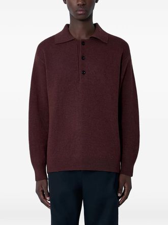 Margaret Howell buttoned knitted polo shirt - Braun