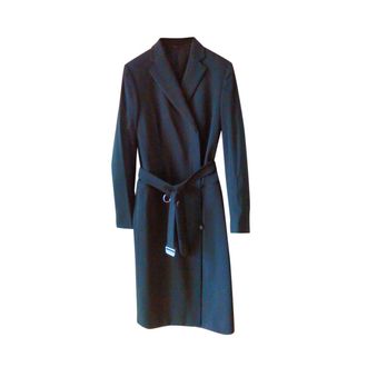 Gucci Black Wool Wrap Coat