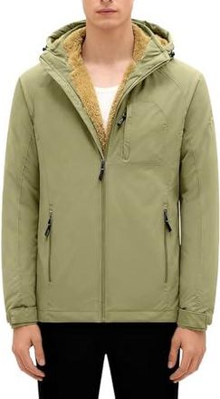 Generic Veste dhiver chaude pour homme avec fermeture éclair intégrale en polaire - Col montant classique avec poches - Coupe ample et confortable - Manches l