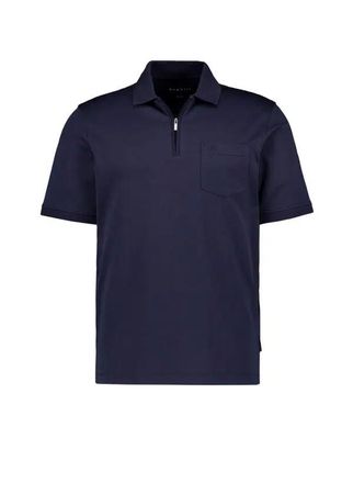 Bugatti Herren Zip-Polo blau Jersey
