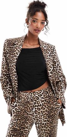 Vero Moda Oversize-Blazer mit Leopardenmuster, Kombiteil-Bunt