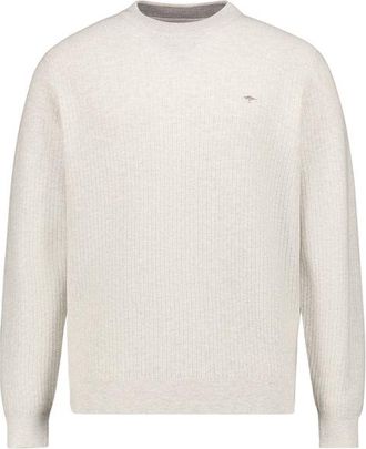 Fynch-Hatton Fynch-Hatton Herren Pullover grau Baumwolle unifarben