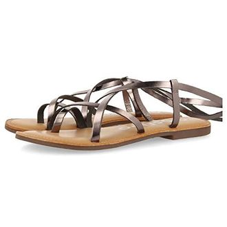 Gioseppo Sandales à fines lanières couleur plomb à nouer au mollet lussat