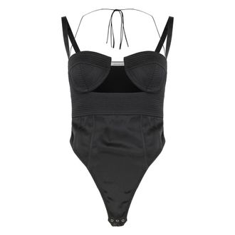 ANNA OCTOBER Body aus Satin - - Tops - Damen - Schwarzk - M
