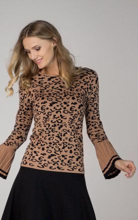 Passioni Strickpullover mit Leopardenmuster