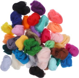 Soimiss 36 Stück Teiliges Nadelfilzset mit Bunten Wollstreifen Je Farbe Vielseitiges Filzwollset für Nass Trockenfilzen DIY Bastelmaterial für Anfänger und Kr
