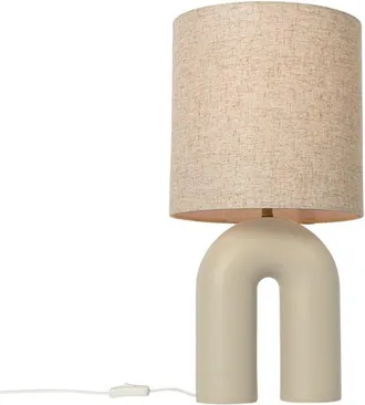 QAZQA Lotti - Lampe de table - 1 lumi&egrave;re - &oslash; 30 cm - Beige - Design, Moderne - &eacute;clairage int&eacute;rieur - Salon i Chambre i Cuisine i Salle &agrave; manger - Qazqa