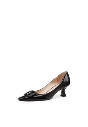 Queen Helena Damenschuhe Elegante Gl&auml;nzende Halbschuhe K3965, Schwarz, 39 EU