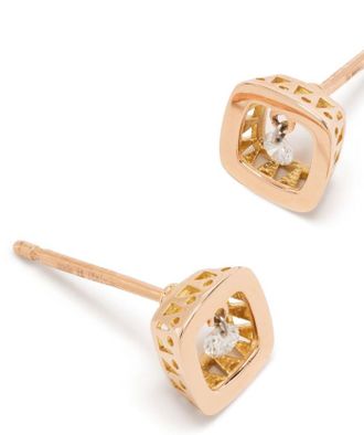 PONTE VECCHIO 18kt Rose Gold Vega Diamond Stud Earrings Jewellery Bijoux