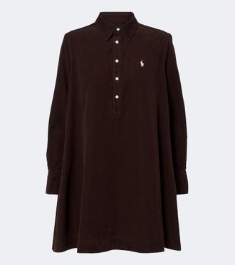 Polo Ralph Lauren Robe &agrave; logo en velours c&ocirc;tel&eacute; de coton