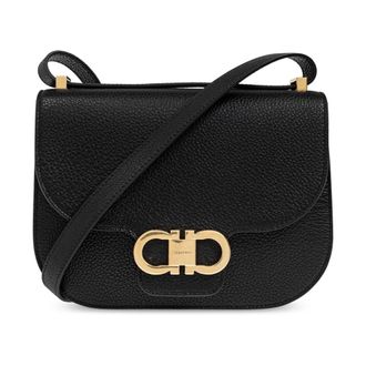 Ferragamo Double Gancini Crossbody Bag - - Bags - Damen - Schwarzk - ONE SIZE