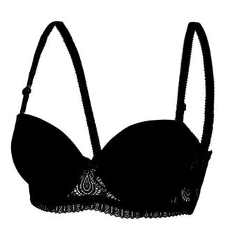 Generic Soutien-gorge push-up en dentelle avec armatures - Soutien lat&eacute;ral - Couverture compl&egrave;te - Lingerie confortable au quotidien, Noir, 50