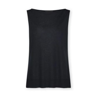Elena Miro Boot Neck Top - - Tops - Damen - Blau - M