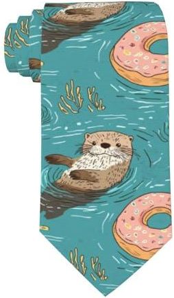 Generic Donut Et Loutres Cravates Doux Cravate Homme Élégante Cravates Hommes Pour Formelle Célébrations Mariages