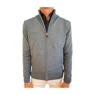 Stenstr&ouml;ms Blauer Merino-Cardigan mit Rei&szlig;verschluss - - Knitwear - Herren - Blau - M