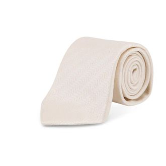 Tom Ford Homme, Accessoires, Blanc, Taille: ONE Size Cravate en soie &agrave; micro-motifs