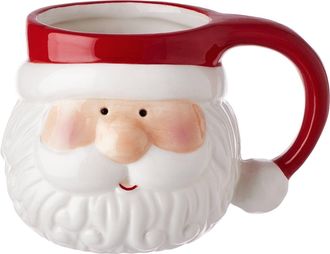 Butlers Tasse SANTA 400 ml Dolomit | niedlicher Kaffeebecher für Weihnachten | großer Milchkaffee-Becher | festliche Tischdeko für Büro & Glühwein-Party