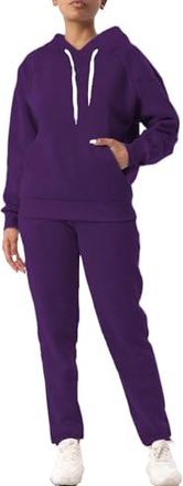 Generic Jogging Femme Ensemble, Survet&ecirc;ment 2 Pi&egrave;ces Manches Longues Tenue Chaude Sweats &agrave; Capuche et Pantalons Sportswear pour Jogging Sports Suit D&eacute;contract