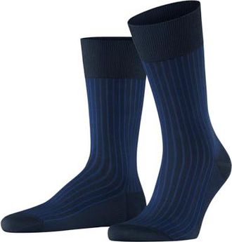 Falke Oxford Stripe M So coton fantaisie 1 paire, Chaussettes Homme, Bleu Space Blue 6116, 39-40