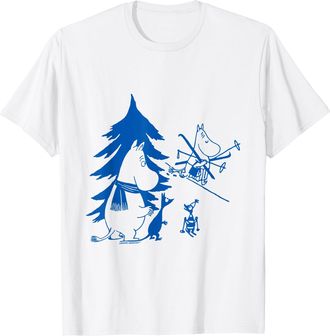 Moomin Blue Moomintroll Winterspiele Moominmamma Skifahren T-Shirt
