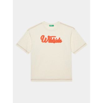 Benetton United Colors Of Benetton T-Shirt 3GDXC10HG &Eacute;cru Oversize