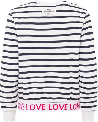 Zwillingsherz Sweatshirt Love Love Love gestreift, Rundhals, elastische B&uuml;ndchen mit Love-Schriftzug
