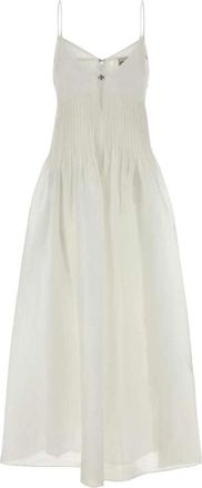 Tory Burch Femme, Robes, Blanc, Taille: 42 FR Robe Maxi en Lin et Soie