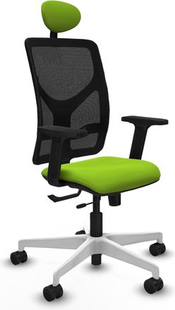 Piqueras y Crespo B&uuml;rostuhl mit 2D-Armlehnen, h&ouml;henverstellbare Lendenwirbelst&uuml;tze und festes Kopfteil, ausgestattet mit Syncro/Traslack und Schneideschaum, Schwarz/Pis