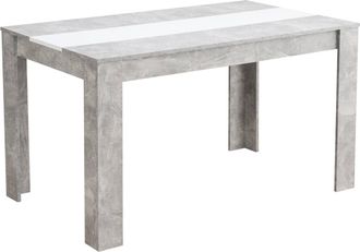 Homestyle4u 2178, Tisch Esszimmertisch Holz Küchentisch Esstisch Weiß Grau Holztisch 135x80 cm Esszimmer Wohnzimmer Küche