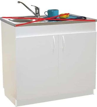 Neova Meuble sous-&eacute;vier m&eacute;lamin&eacute; SIMHYDRO 2 portes 1000X600mm - N&Eacute;OVA - S12N42100H