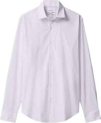 Calvin Klein Chemise droite col classique en coton m&eacute;lang&eacute;