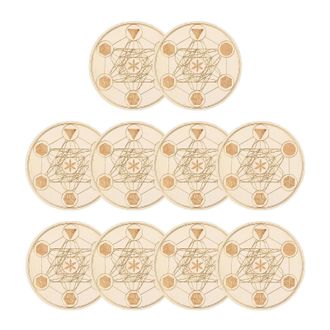 Generico Untersetzer für Tassen, 10 Stück, Untersetzer aus Holz, geometrisches Muster, für Tee, Kaffee, Küche, Esszimmer, Wohnzimmer, Bar, Geschenk zu Hause, G