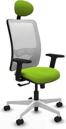 Piqueras y Crespo Zulema verstellbarer Lendenstuhl mit 2D-Armlehnen und festem Kopfteil, ausgestattet mit 3 Positionen und Schneideschaum. Mit Rollen von 65 mm Nylon, W