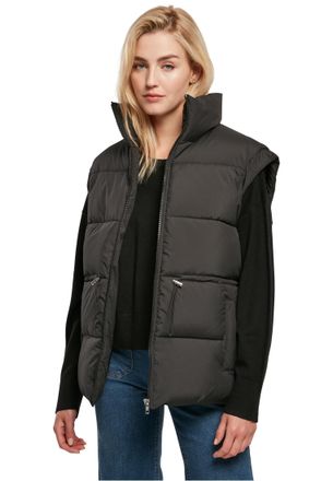 Urban Classics Damen Weste Ladies Waisted Puffer Vest black XL