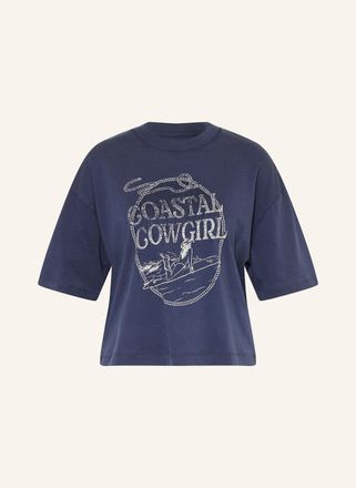 Guess T-Shirt Coastal Cowgirl Mit Schmucksteinen blau