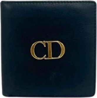 Dior Portefeuille bifold en cuir pr&eacute;-achet&eacute; - Femme - Pre-owned - Bleu - Taille: ONE Size