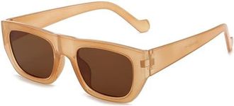 Generic Lunettes De Soleil Carr&eacute;es &Agrave; Petite Monture For Hommes, For Femmes, Vacances En Plein Air(Brown)