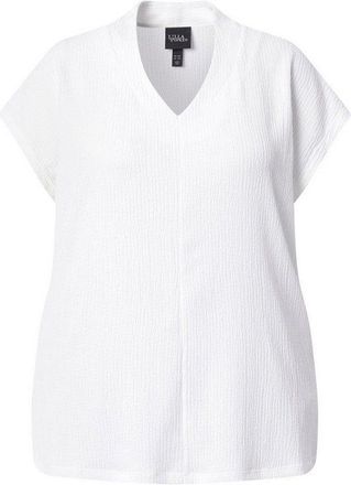 Ulla Popken T-Shirt T-Shirt Oversized Kelchkragen V-Ausschnitt Halbarm