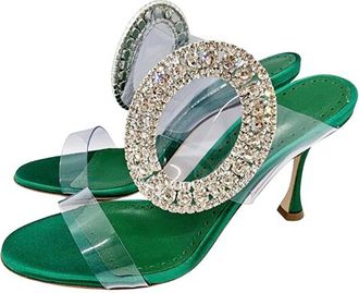 Manolo Blahnik Jimmy Choo Oversized Crystal Buckle Sandals Size 37