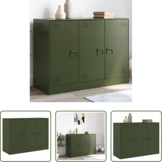 vidaXL Schrank - Sideboard Olivgr&uuml;n 99x39x73 cm Stahl