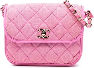 Chanel Hobo Bags - Small CC Quilted Denim Messenger Flap - Gr. unisize - in Gold - f&uuml;r Damen