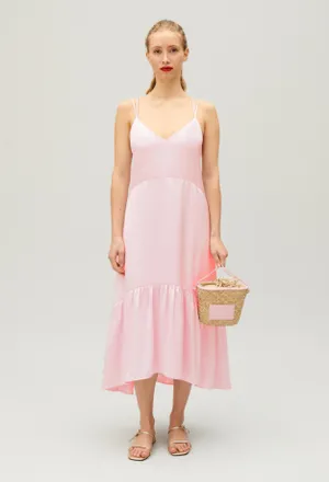 Claudie Pierlot Robe midi satin&eacute;e