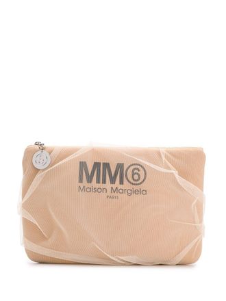 Maison Margiela pochette &agrave; empi&egrave;cement en tulle - Tons neutres