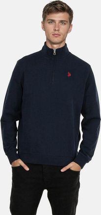 U.S.Polo Association Stehkragenpullover Pullover USKiaan - Herren Sweatshirt mit Rundhalsausschnitt Baumwoll-Viskose-Mix, weich, atmungsaktiv und mit Logo-Stickerei
